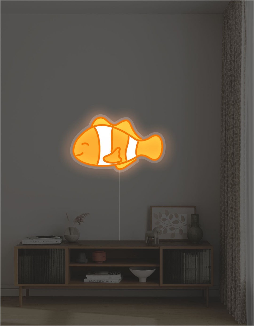 Clownfish LED Neon Sign | Beach House Decor, Tropical Fish Art for Home ...