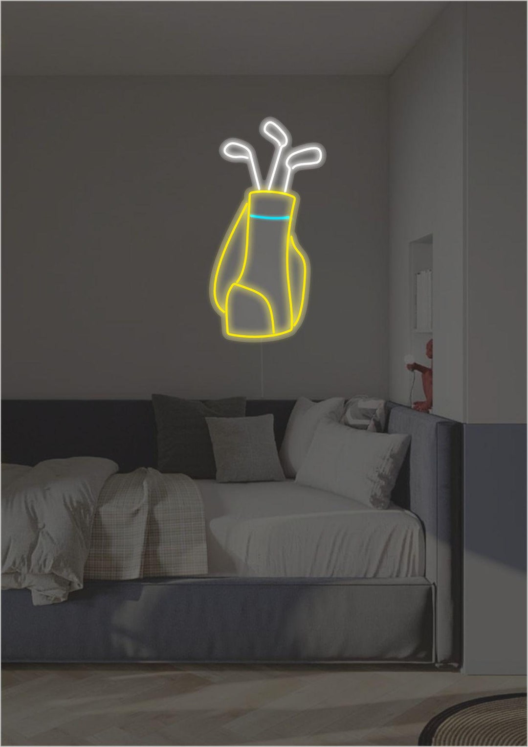 Golf Bag LED Neon Sign | Perfect Sports Room Decor | Unique Man Cave ...
