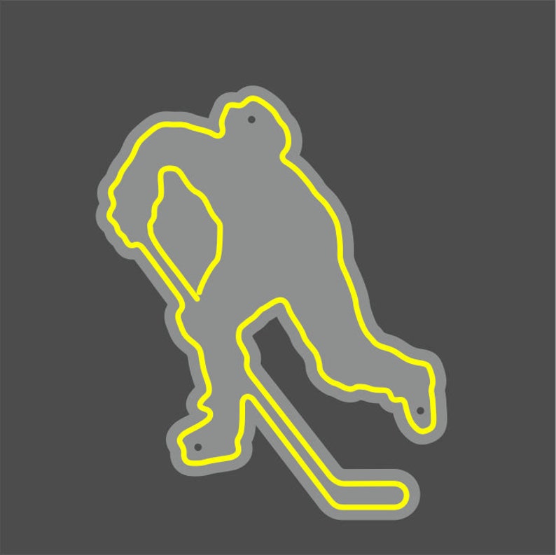 Hockey Player LED Neon Sign Sport Wall Decor Choose Your - Etsy