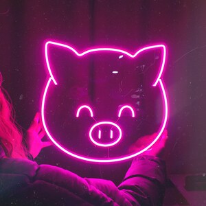 Cute Baby Pig LED Neon Sign, Nursery Decor, Farm Theme Decor - Choose ...