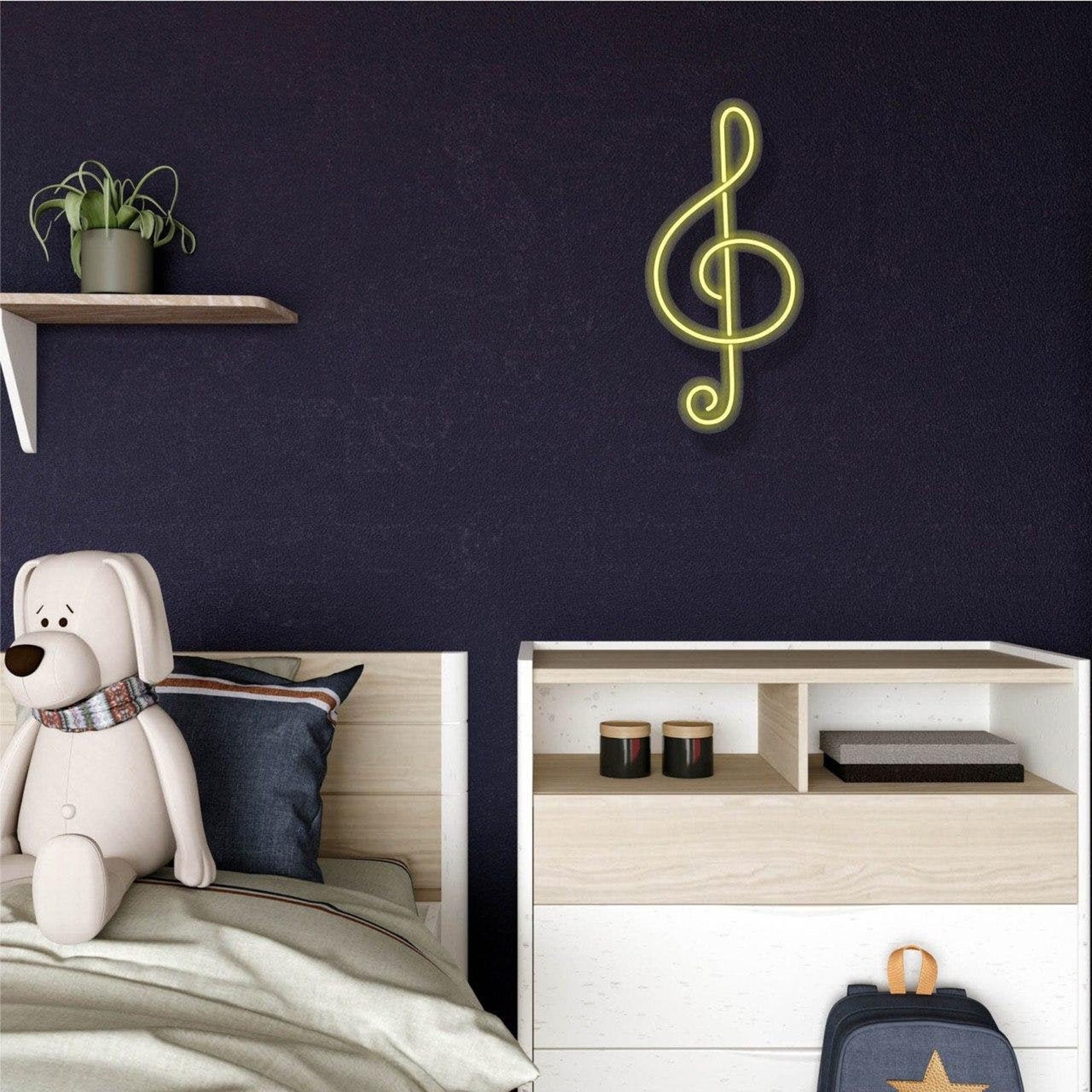 Treble Clef LED Neon Sign Musical Note Wall Decor Choose - Etsy