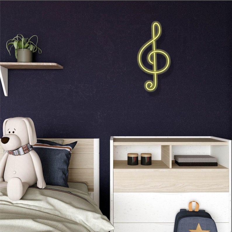 Treble Clef LED Neon Sign Musical Note Wall Decor Choose - Etsy