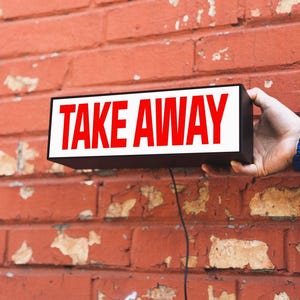 Take Away Sign | Table and Wall Light Box | Sign for Business | USB ...