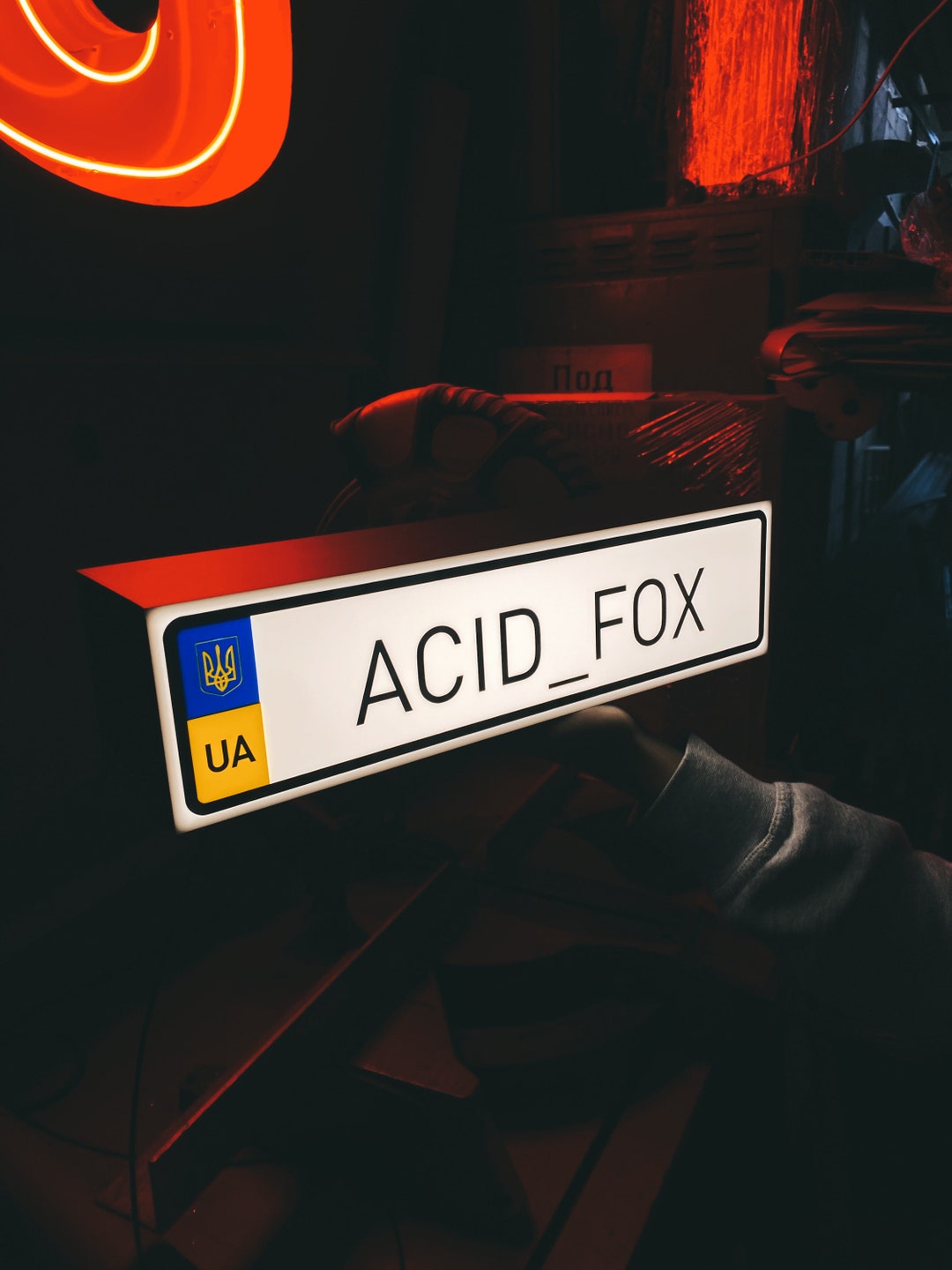 Personalised Number Plate Sign Table Light Box Car Registration Number ...