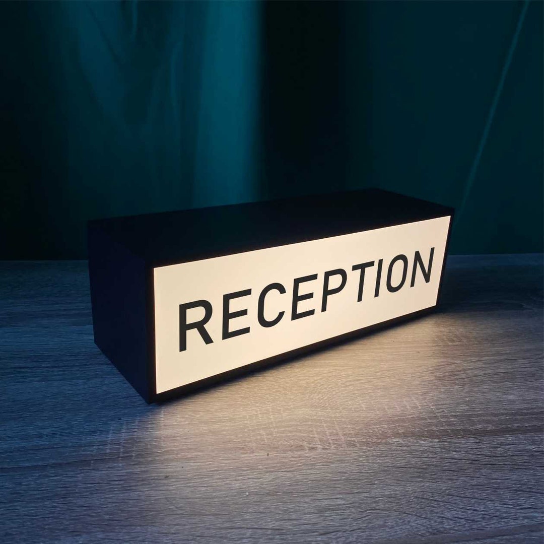 Reception Sign | Table and Wall Light Box | Sign for Business | USB ...