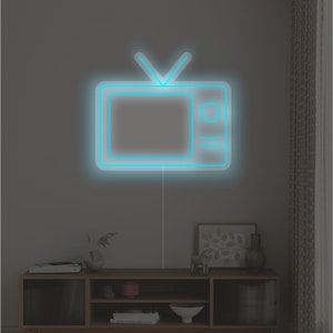Retro TV Led Neon Sign - Vintage Old TV Set With TV Interference No ...