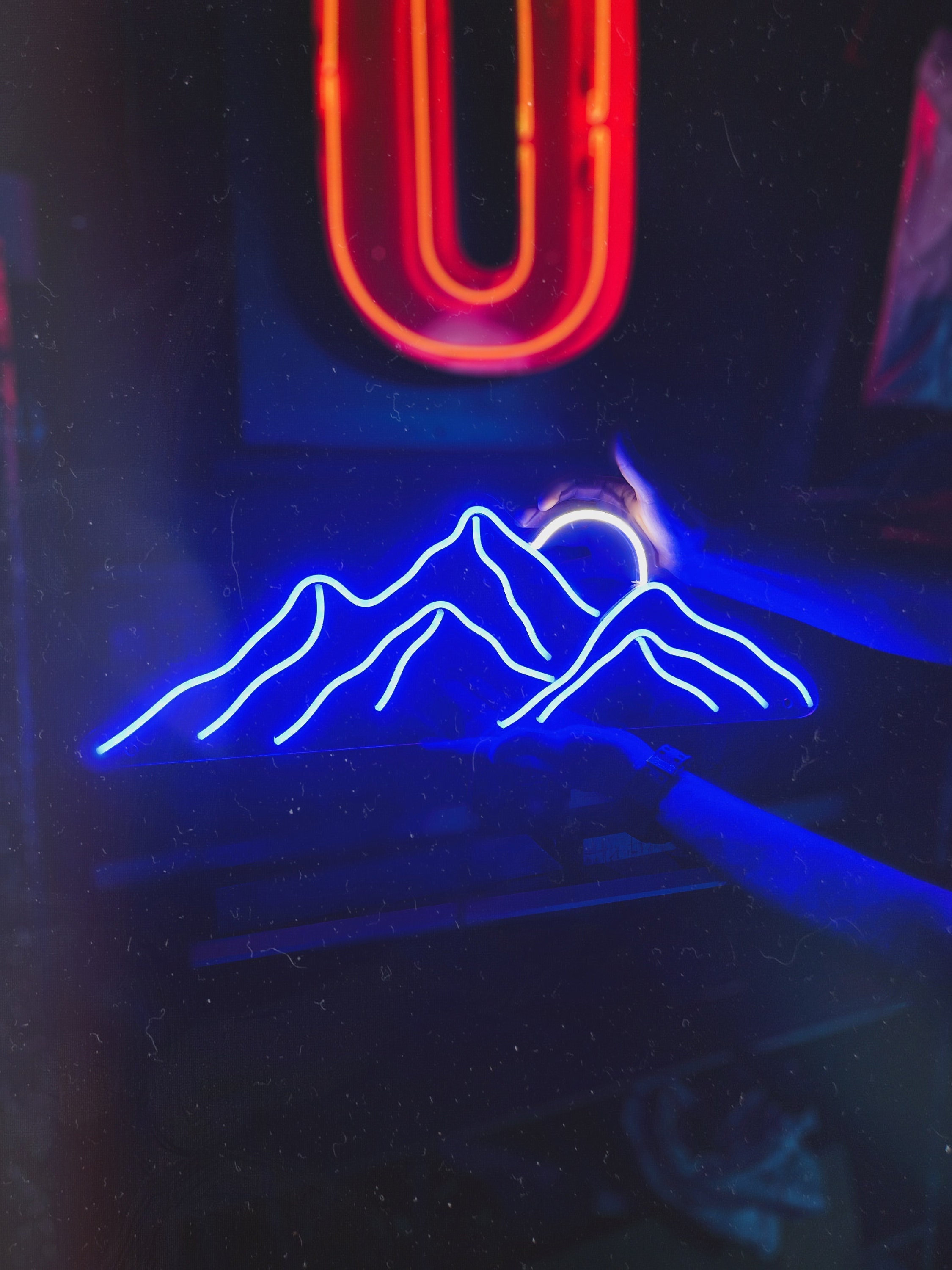 Mountain LED Neon Sign | Customize Large Sunset Acrylic Wall Art ...