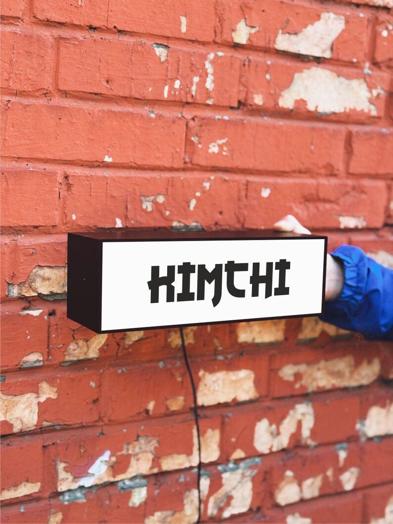 KIMCHI LED Light Box | Korean Kitchen Sign | Spicy Food Desk Lamp ...