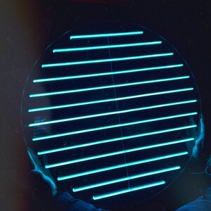 Abstract Circle Led Neon Sign | Circle With Parallel Lines ...