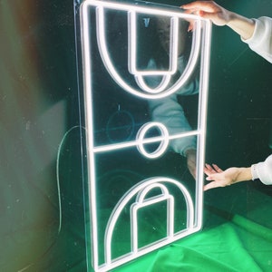 Basketball Field LED Neon Sign | Sports Wall Art, Decor for Game Room ...