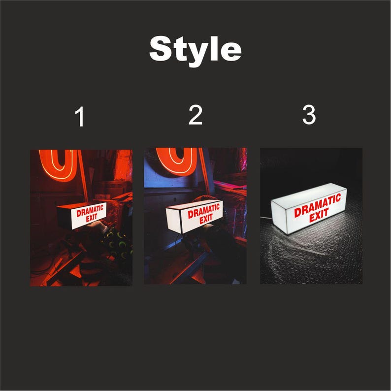 Dramatic Exit Light Box | Funny USB LED Sign | Bold Statement Light ...