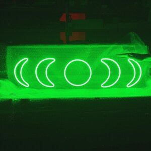Moon Phase LED Neon Sign | Lunar Wall Decor for Home | Boho Astrology ...