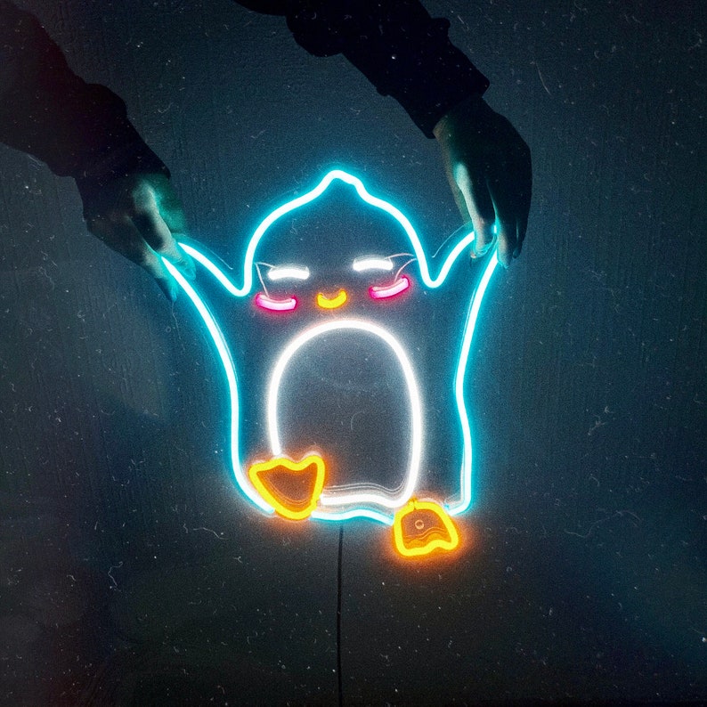 Penguin LED Neon Sign Animal Wall Decor Choose Your Color | Etsy