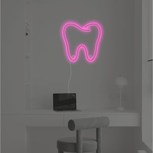 Dazzling Tooth LED Neon Sign | Dental Office Decor | Unique Gifts for ...