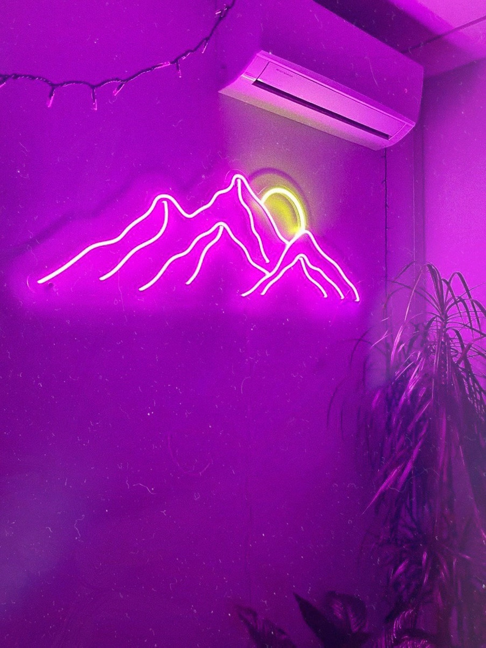 Mountain LED Neon Sign Customize Large Sunset Acrylic Wall - Etsy