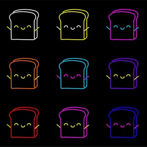 Cute Toast LED Neon Sign Kawaii Breakfast Gift Kids Room - Etsy