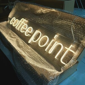 Coffee Point LED Neon Sign Coffee Bar Decor Sign for Business Backdrop ...