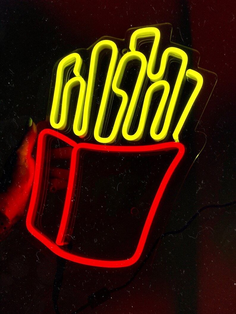 French Fries LED Neon Sign Kawaii Kitchen Dininig Room - Etsy