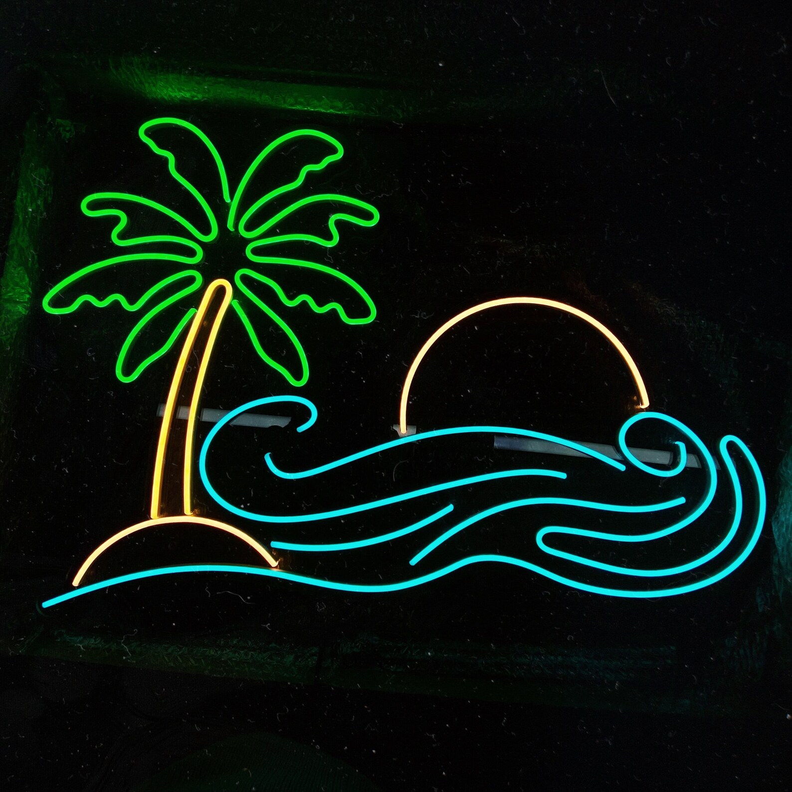 Beach Sunset LED Neon Sign Palm and Waves Tropical Decor - Etsy