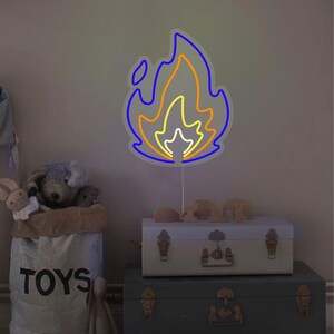 Fire LED Neon Sign Flame Neon Wall Art Aesthetic Room - Etsy