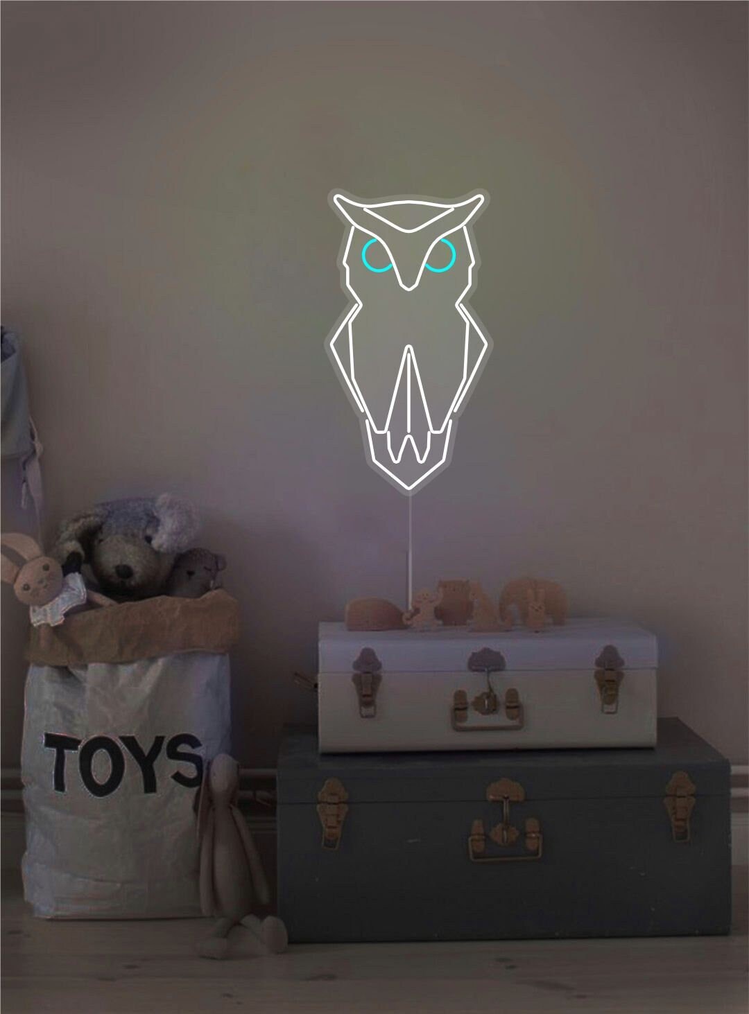 Owl LED Neon Sign Origami Wall Art, Bedroom Decor Teens, Bright Wall ...