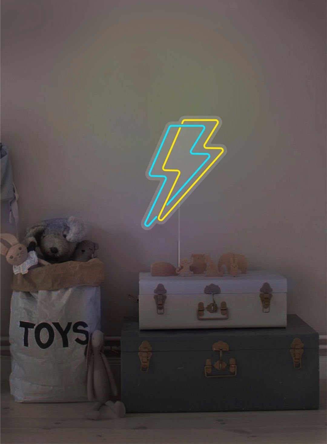 Lightning Bolt LED Neon Sign Kids Night Light Thunder Bolt - Etsy