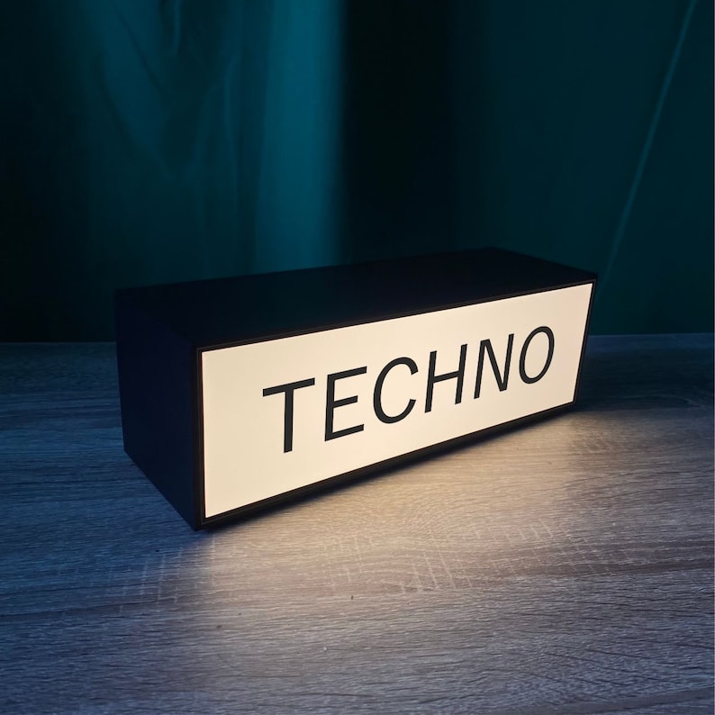 Techno Sign | Small Table and Wall Lamp | USB Powered Light Sign - Etsy