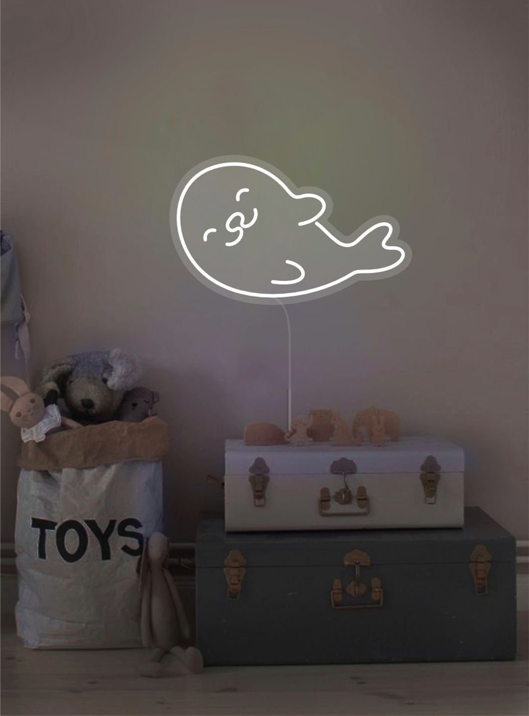 Cute Seal LED Neon Sign Manatee Art Nautical Sign Choose Your Color ...