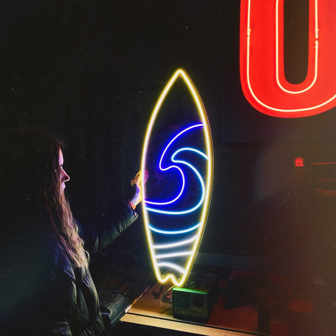 Surfboard Waves LED Neon Sign | Gift for Surfer Girl | Surf Nursery ...