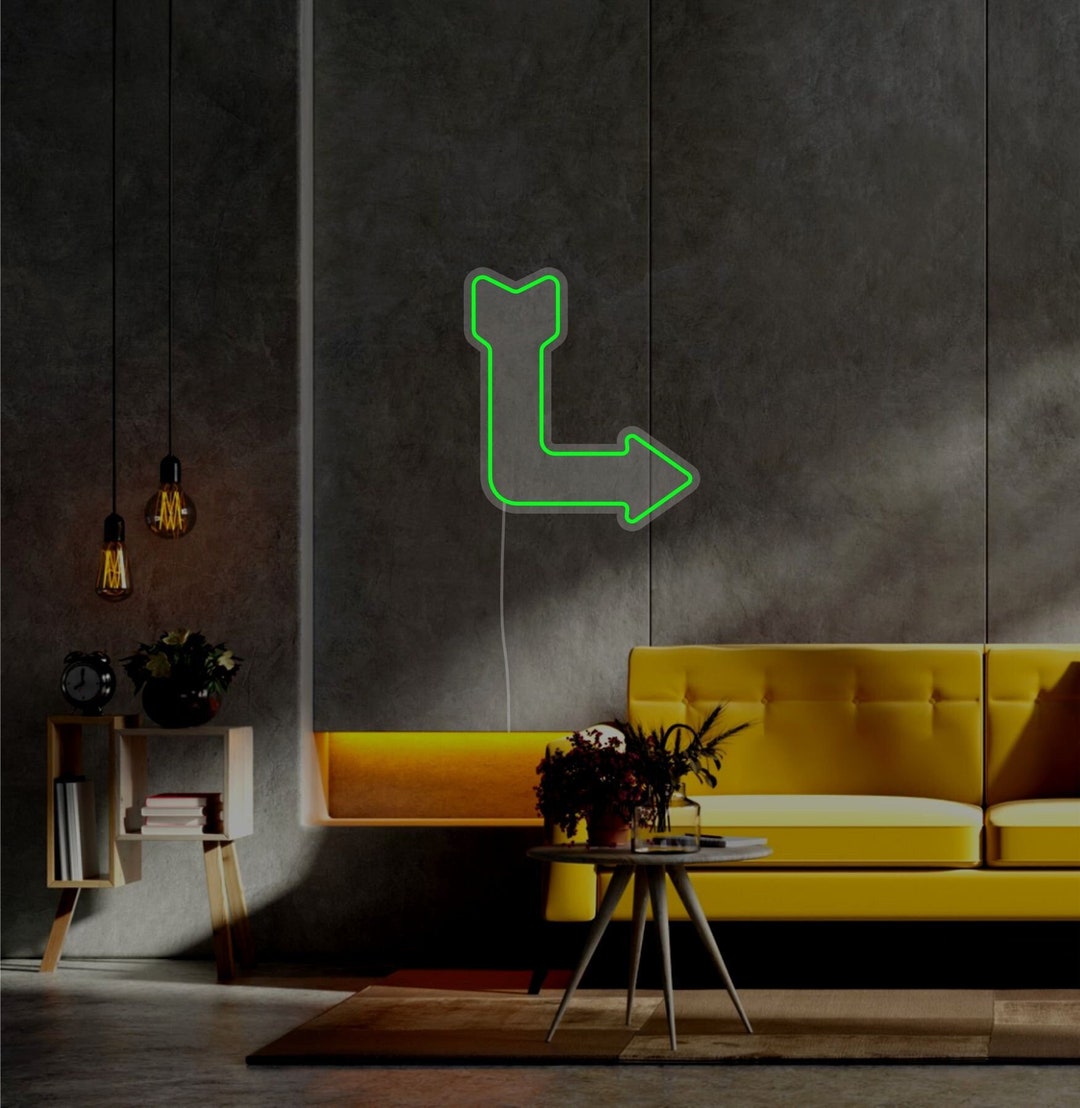Direction Arrow LED Neon Sign Navigation Arrow Wall Art - Etsy
