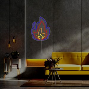 Fire LED Neon Sign | Flame Neon Wall Art | Aesthetic Room Decor | Wall ...