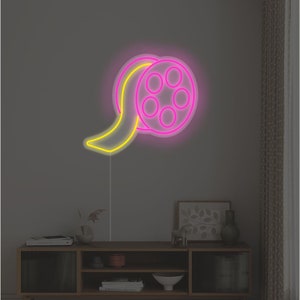Camera Roll LED Neon Sign - Film Strip Wall Decor for Movie Lovers ...