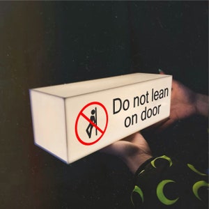 Do Not Lean on Door Sign Table Light Box Sign for Business USB Powered ...