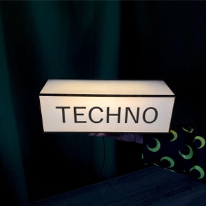 Techno Sign | Small Table and Wall Lamp | USB Powered Light Sign - Etsy