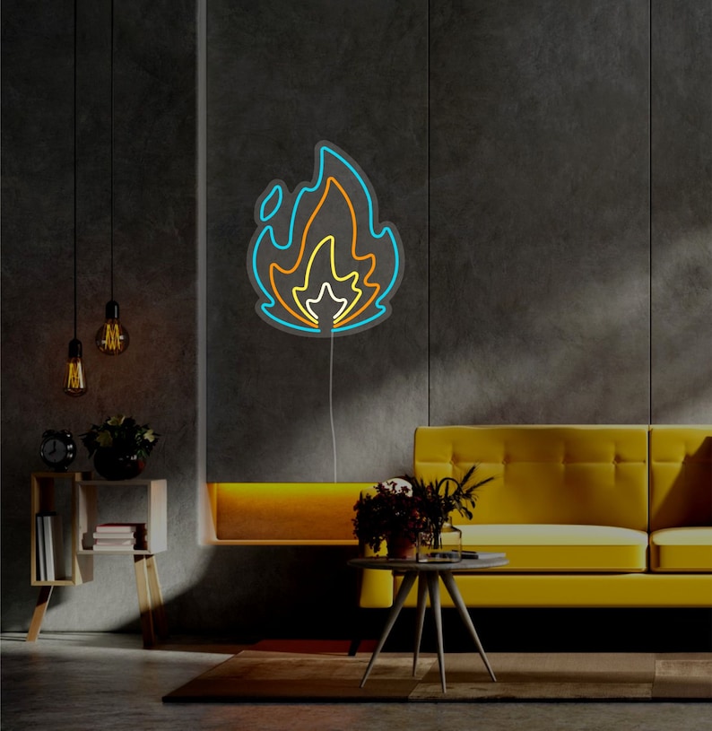Fire LED Neon Sign | Flame Neon Wall Art | Aesthetic Room Decor | Wall ...