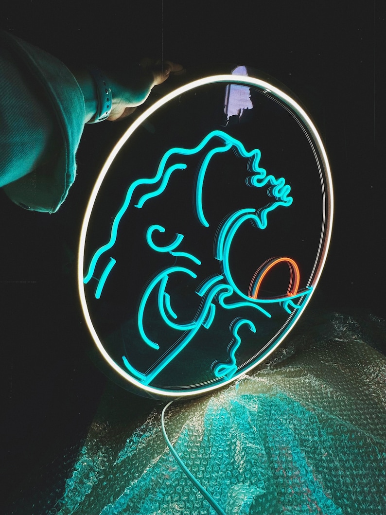 Sea Sunset Wave LED Neon Sign | Sea and Ocean Beach Decor | Sunrise and ...
