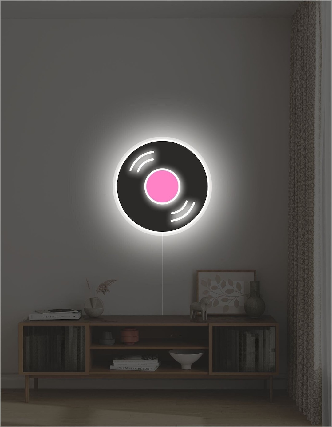 Vinyl Record LED Neon Sign, Music Wall Décor, 90s Theme Party ...