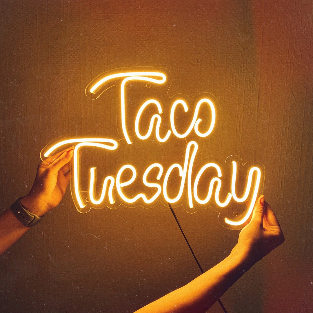 Taco Tuesday LED Neon Sign - Vibrant Mexican Decor for Taco Party and ...