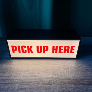 Pick up Here Sign | Table and Wall Light Box | Sign for Business | USB ...