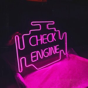 Check Engine LED Neon Sign | Perfect Automotive Gift for Dad, Mechanic ...