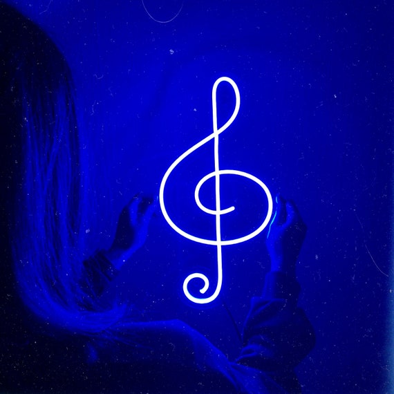Treble Clef LED Neon Sign Musical Note Wall Decor Choose | Etsy