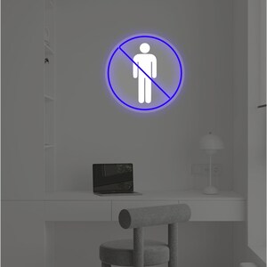 No Entry LED Neon Sign - Stylish Wall Decor for Business, Staff Only ...