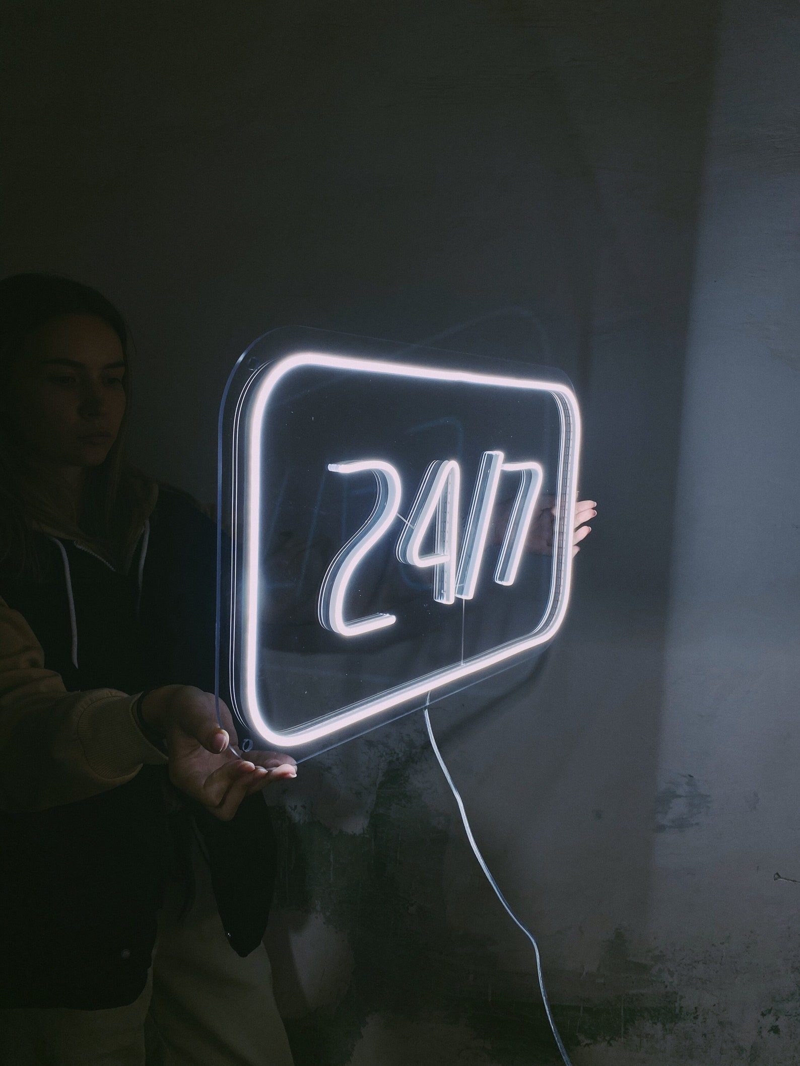 24/7 LED Neon Sign | Navigation Sign | Direction Light for Business ...