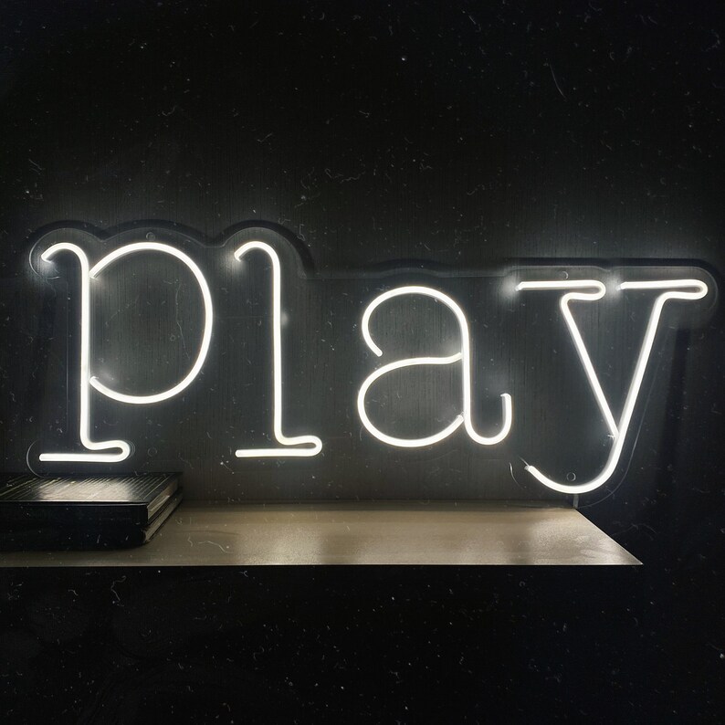 Play LED Neon Sign Decor for Game Room Choose Size and - Etsy
