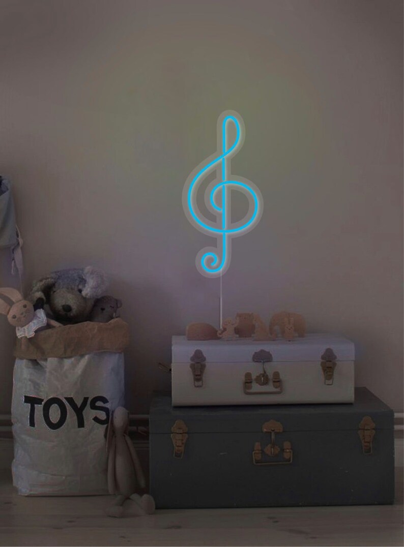 Treble Clef LED Neon Sign | Musical Note Wall Decor - Choose Your Color ...