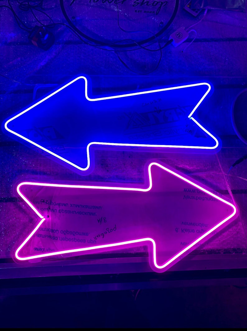 Direction Arrow LED Neon Sign Navigation Arrow Wall Decor for - Etsy