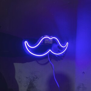 Mustache Sign - LED Neon - Wall Art - Home Decor - Modern Decor ...