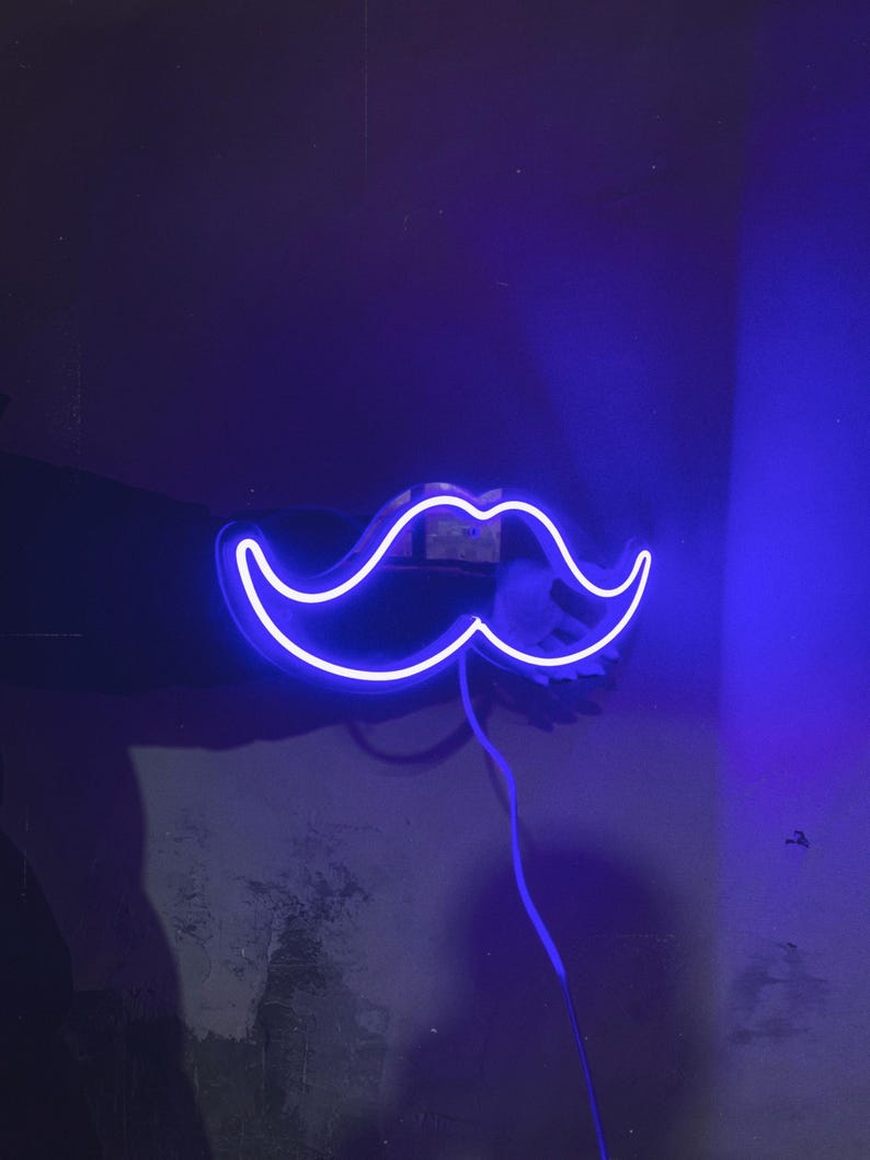 Mustache LED Neon Sign for Wall - Perfect Business Backdrop and Salon ...