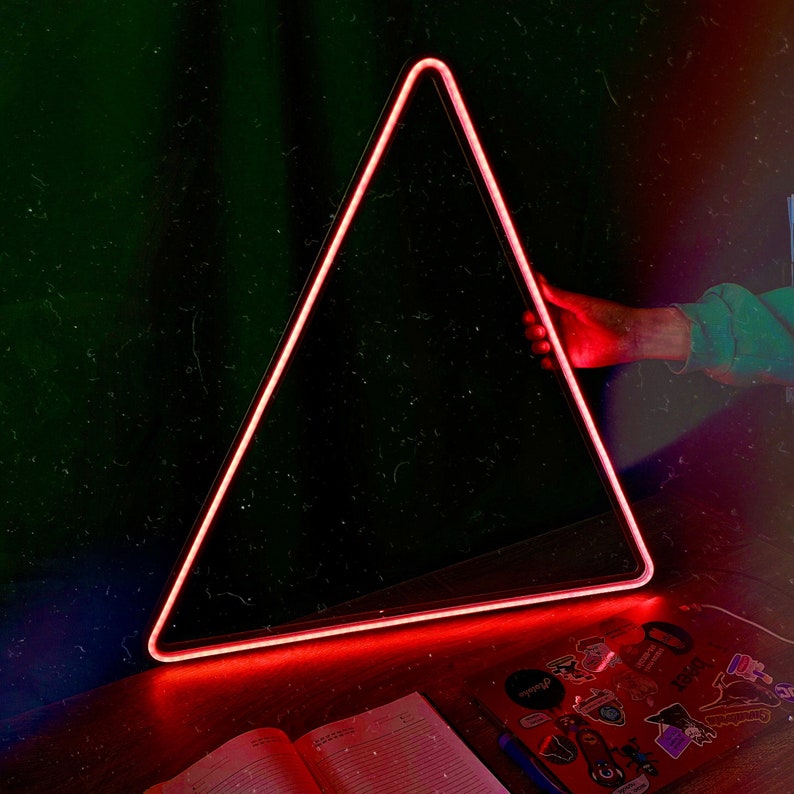Triangle Led Neon Sign Minimalistic Geometric Decor Choose - Etsy