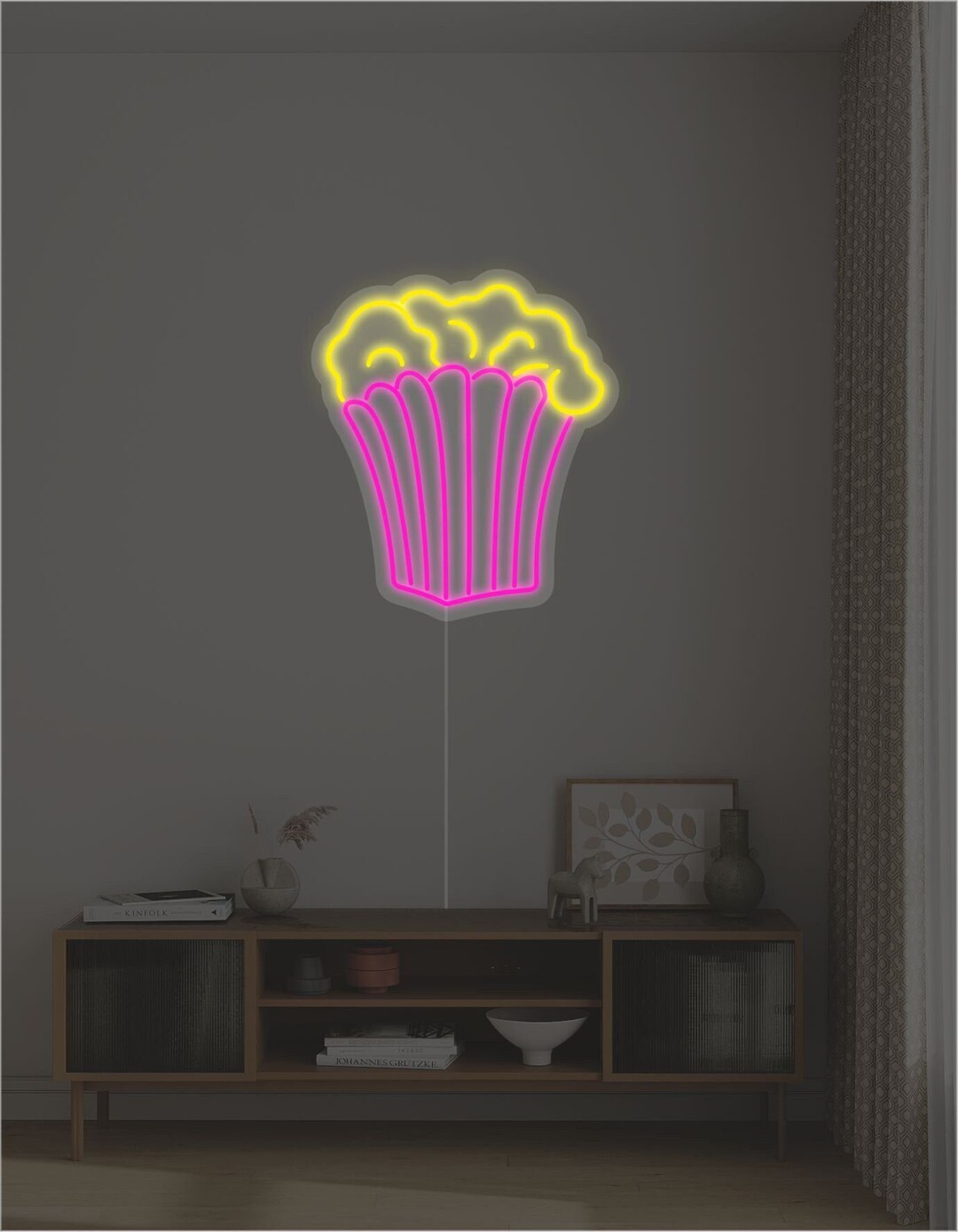 Popcorn LED Neon Sign Movie Night Decor for Home Cinema Gifts - Etsy